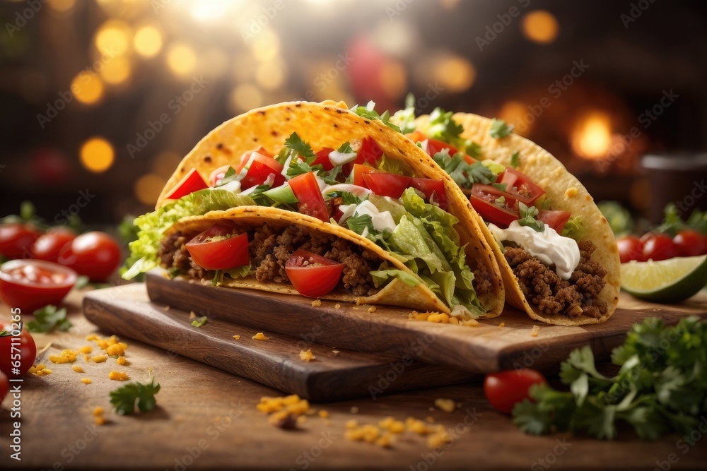 Hyper-Realistic Delicious High-Resolution Freshly Cooked Juicy Taco ...