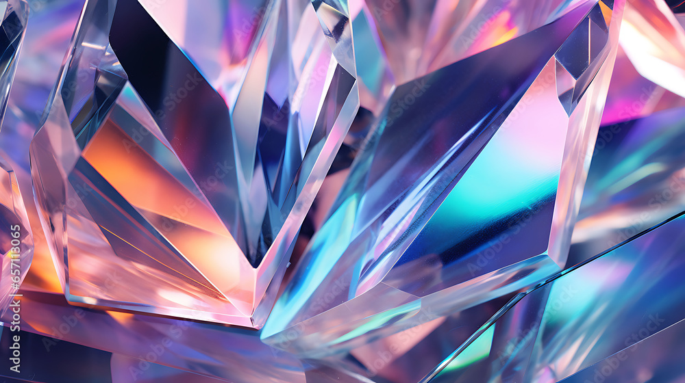 Abstract crystal background. Diamond gemstone prism texture. Brilliant ...