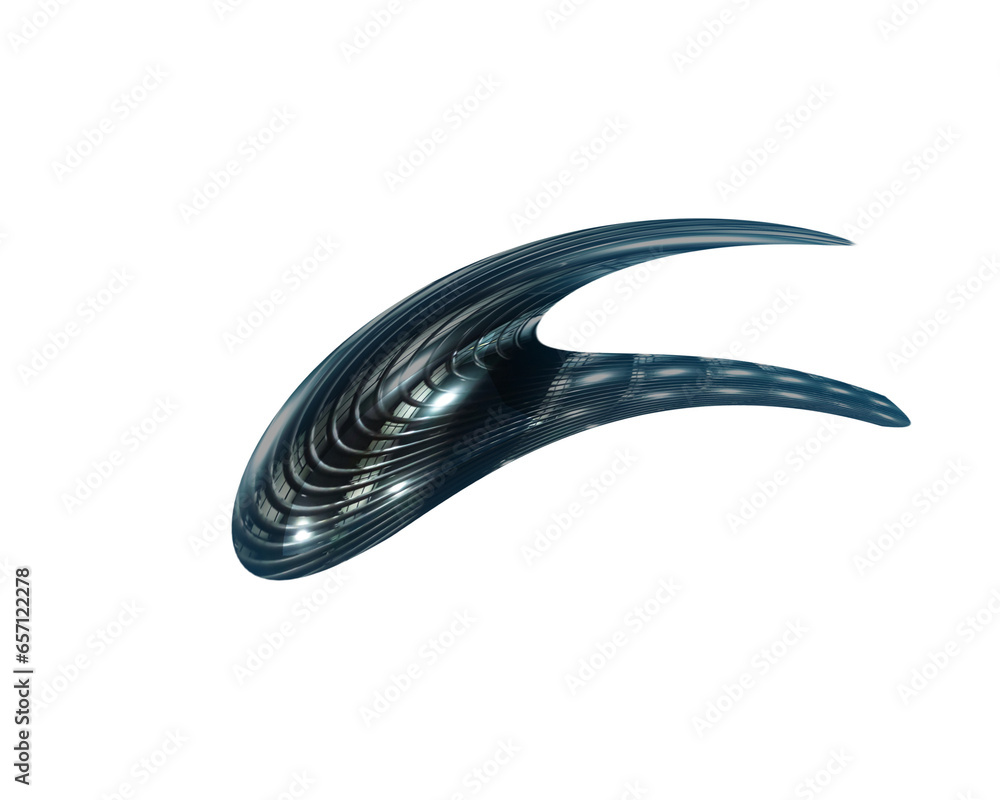 Abstract alien ship ship isolated without background. Unidentified ...