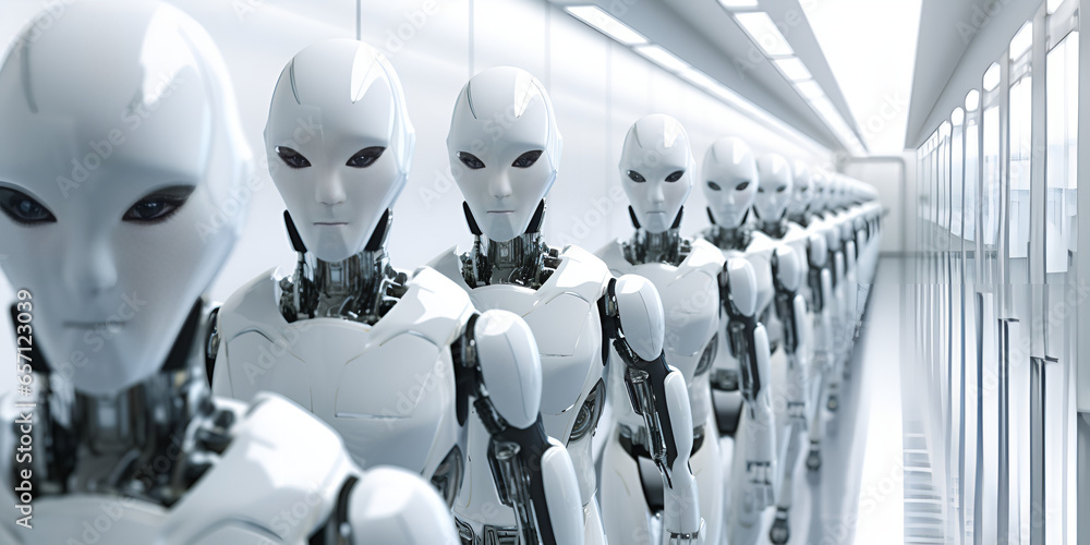 Introduction to Swarm Robotics Many androïdes robots cyborg many ...