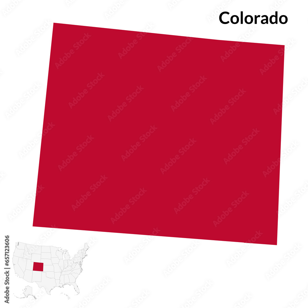 Colorado Map. Map of Colorado in red. USA map Stock Photo | Adobe Stock