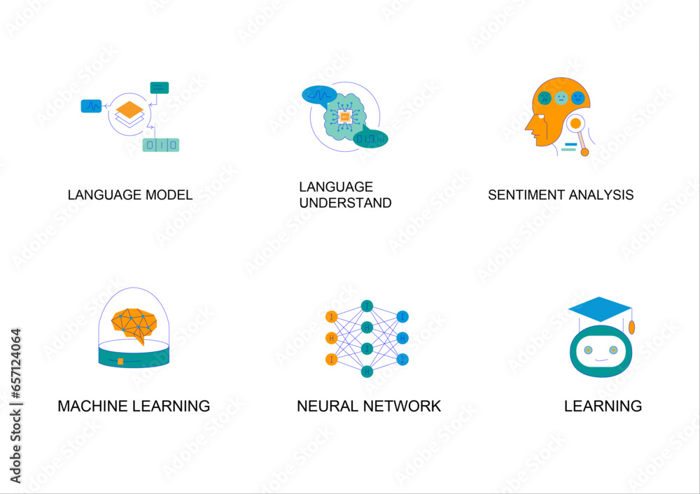 AI Concepts. AI language model icon, Natural language processing icon ...