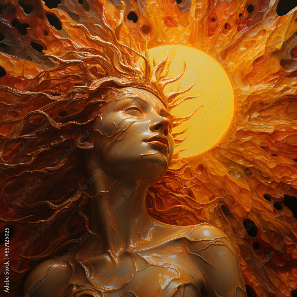 Divine Feminine Goddess Surrounded by a Sun Rays Stock Photo | Adobe Stock