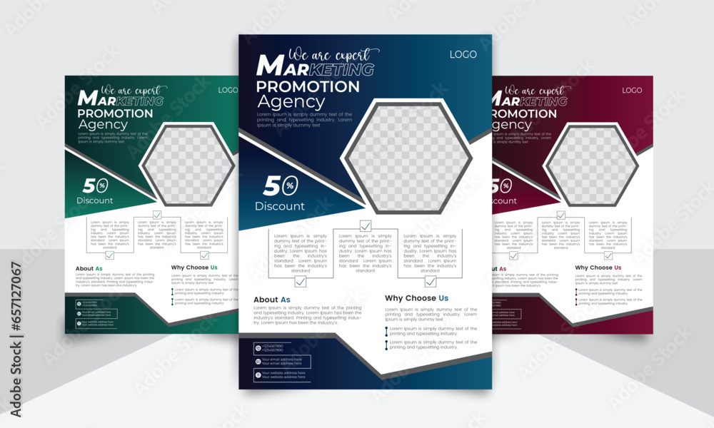 Professional visiting flyer design. Flat business flyer vector design ...