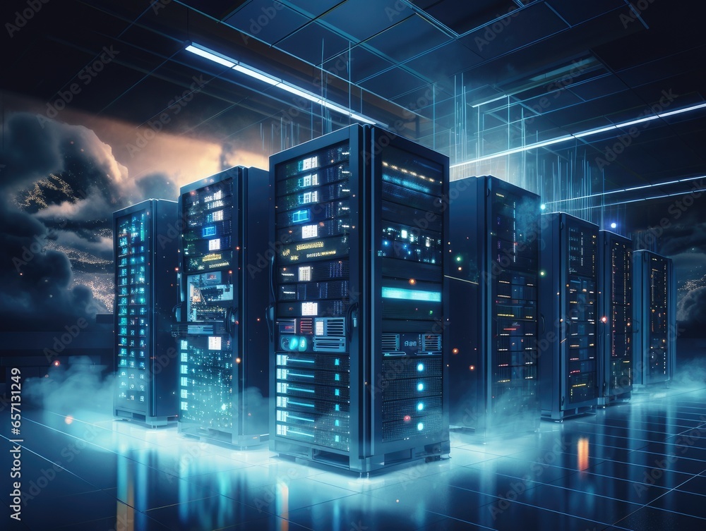 An image of data storage solutions, including cloud storage, data ...