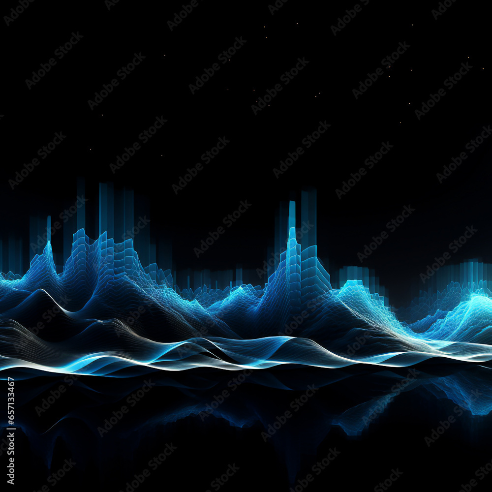 Audio soundwave scope signal as an abstract background depicting a ...