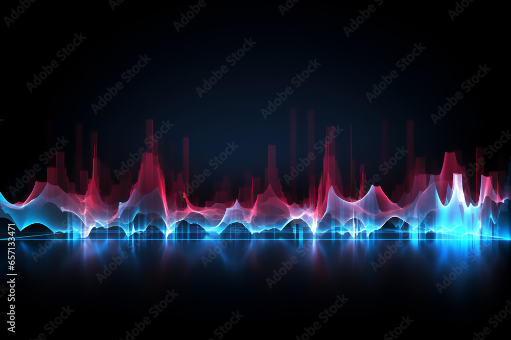 Audio soundwave scope signal as an abstract background depicting a ...
