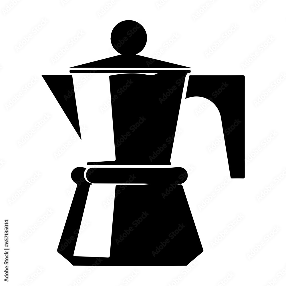 Moka Pot Vector Silhouette. talian coffee maker or moka pot. Stock ...