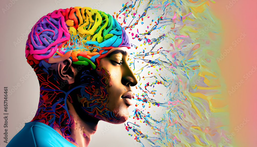 A striking visual representation of ADHD, where the intricate and ...