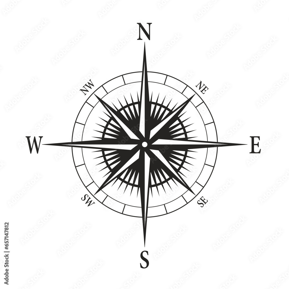compass on transparent background. compass with nort south east west ...