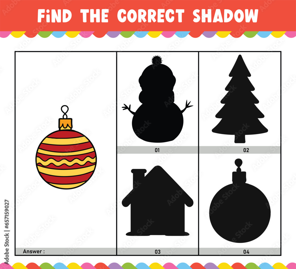 Vetor de Find the correct shadow educational shadow match game ...