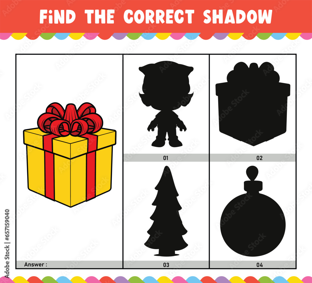 Vetor de Find the correct shadow educational shadow match game ...