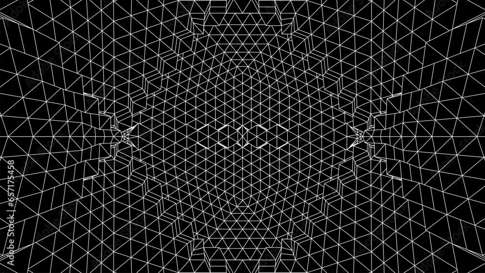 Geometric grid background with 80s styled mesh. Cyberpunk abstract ...