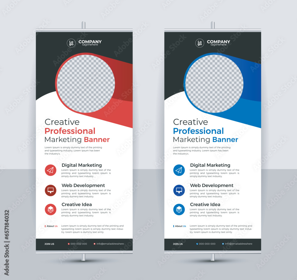 Modern creative corporate business standee x rollup pullup signage ...