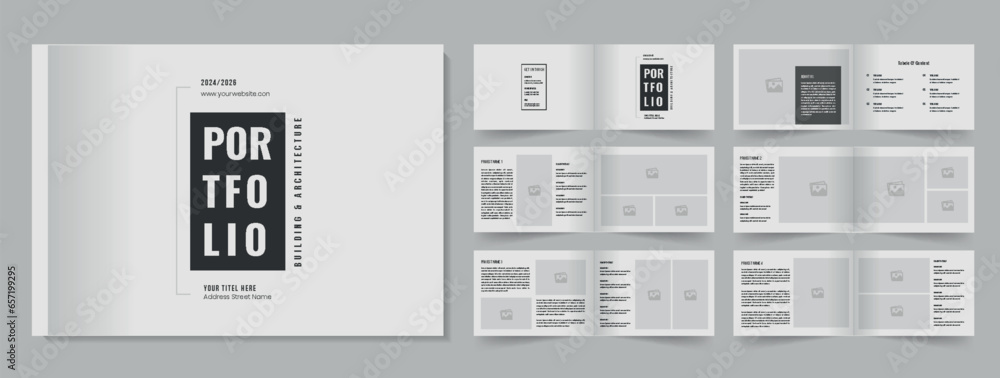 Landscape architecture portfolio layout design portfolio template Stock-Vektorgrafik | Adobe Stock