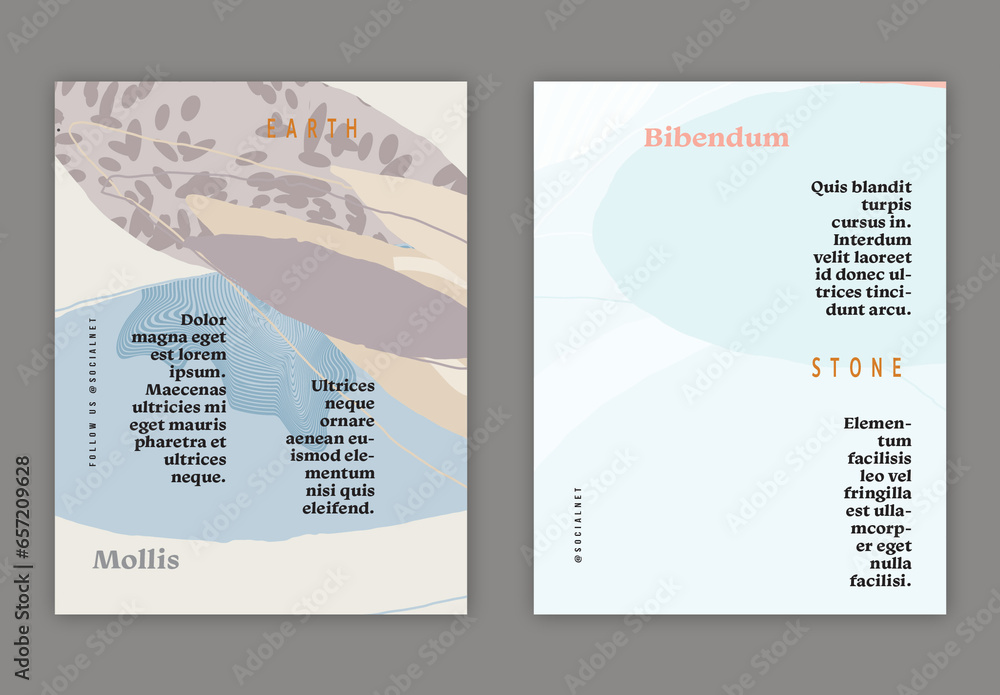 US Letter Flyer Overlapping Blobs Textured With Spots And Lines Stock ...