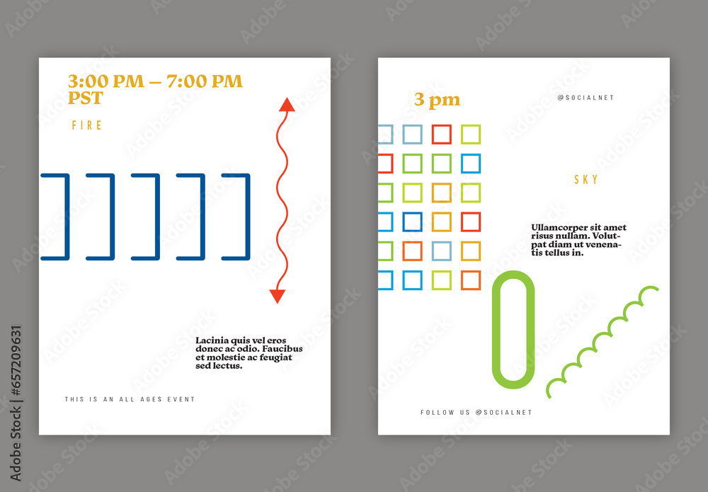 US Letter Flyer Template Very Minimal With Simple Bright Geometric ...