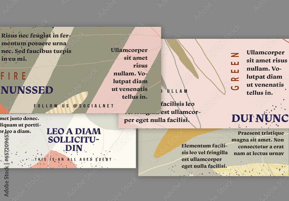 Web Banner Layout Overlapping Blobs Textured With Spots And Lines Stock ...