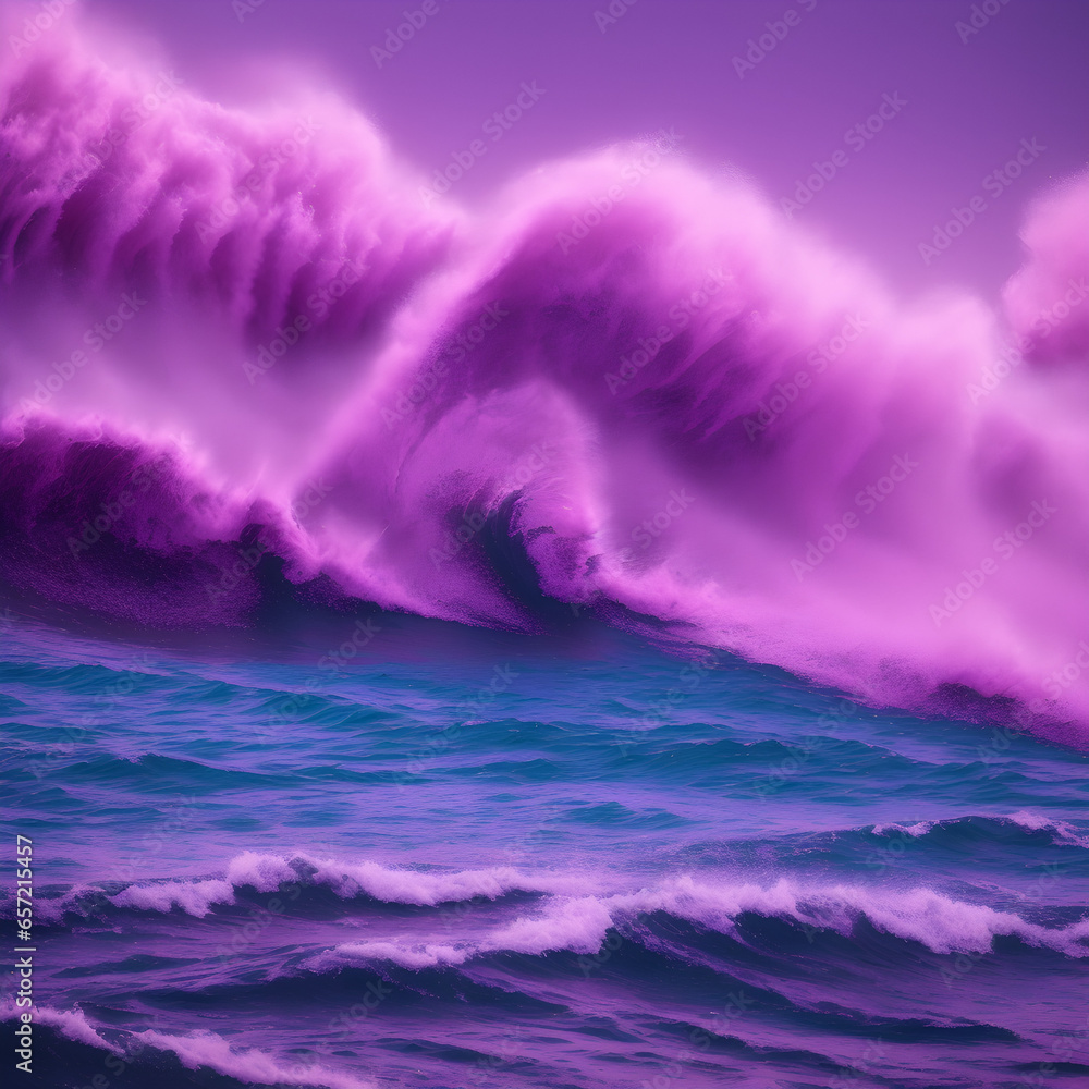 Majestic Purple Ocean Waves, Purple Ocean Background, Ocean Waves ...