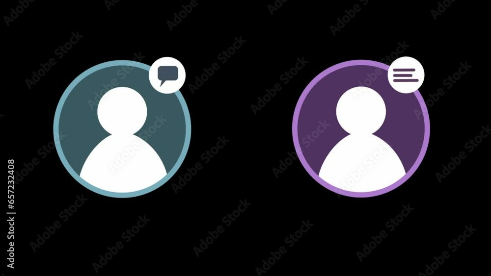 2 standard avatar animations. With chat symbol and text symbol in the ...