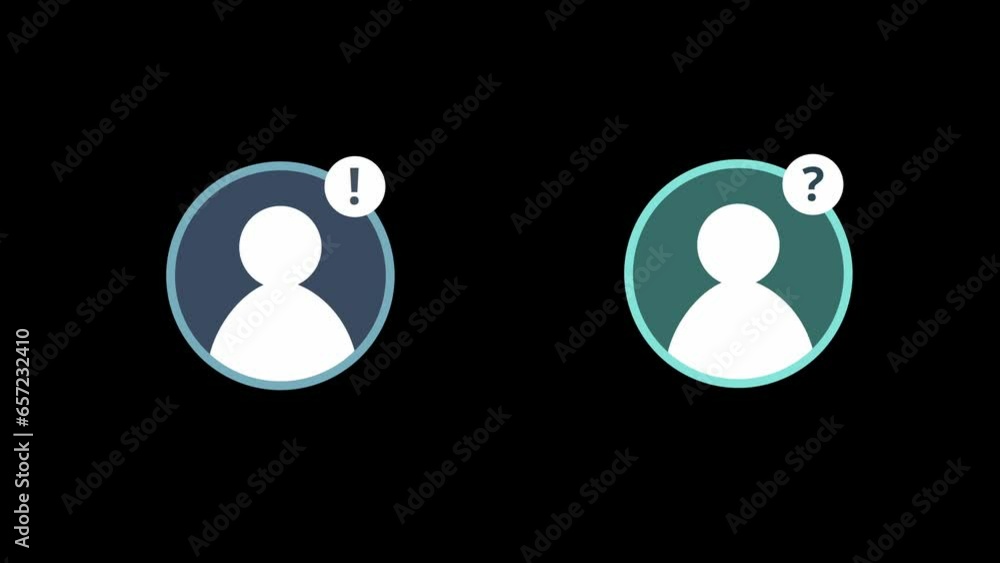 2 standard avatar animations. With exclamation mark and question mark ...
