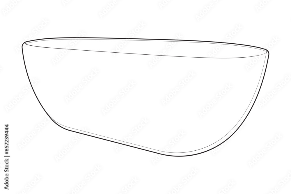Hand-drawn outline bathtub, simple styles outline vector. Simple doodle ...