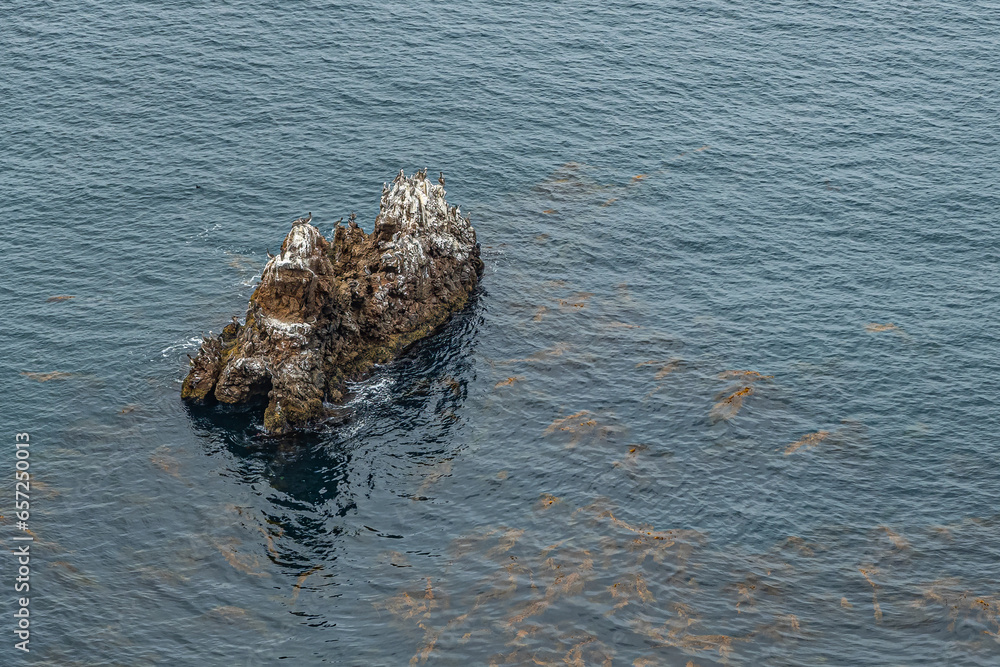 Santa Cruz Island, CA, USA - September 14, 2023: white guano covered ...