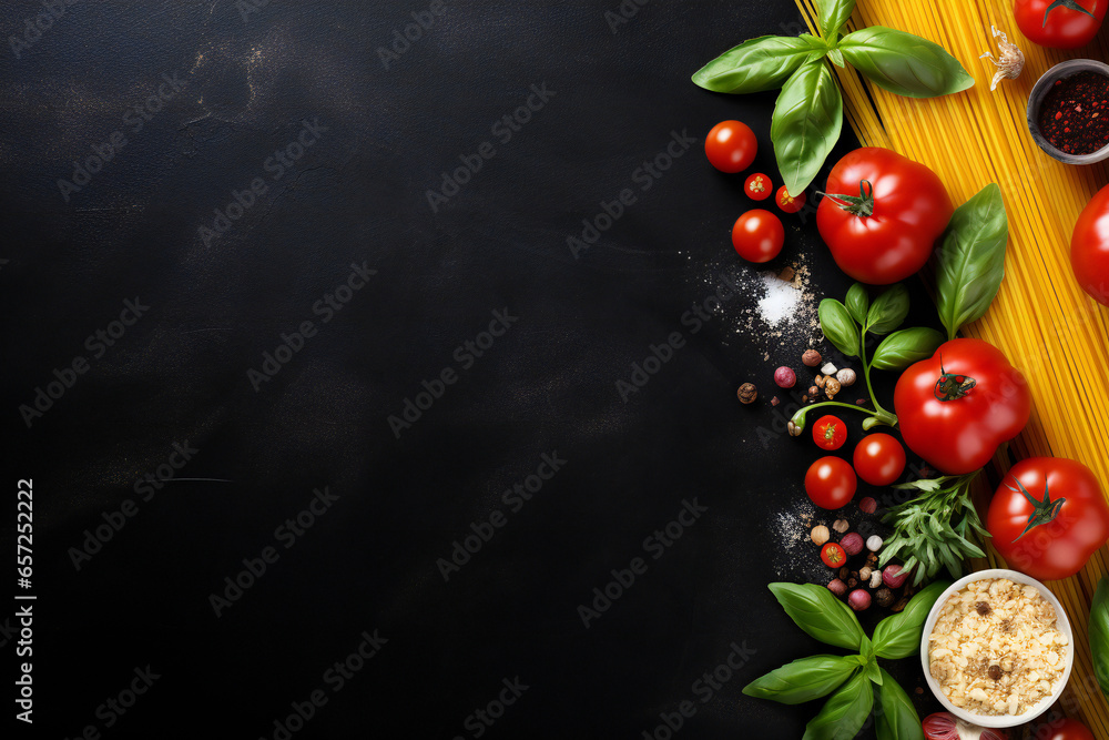 Culinary background with traditional ingredients of italian cuisine ...