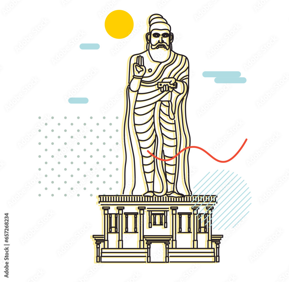 Thiruvalluvar Statue - Kanyakumari - Stock Icon Stock Vector | Adobe Stock
