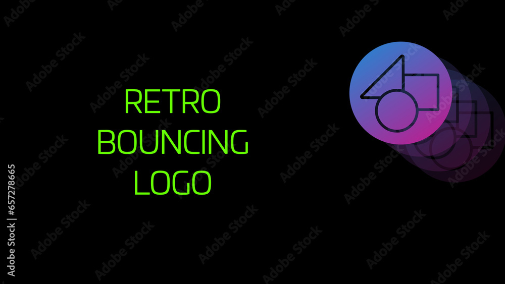Retro Bouncing Logo Screensaver Background Stock Template | Adobe Stock