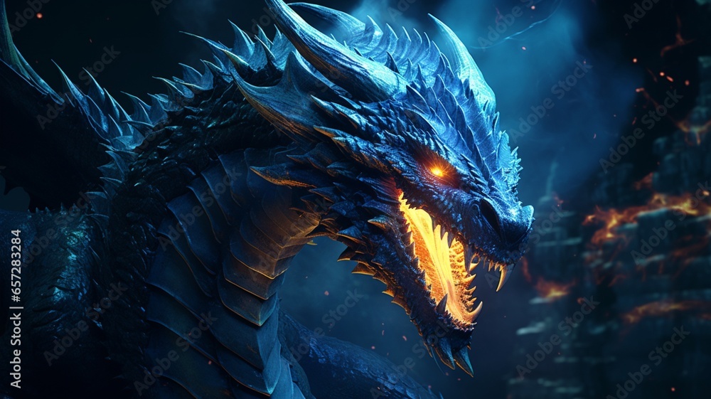 Bioluminescent dragon high resolution beautiful image Ai generated art ...