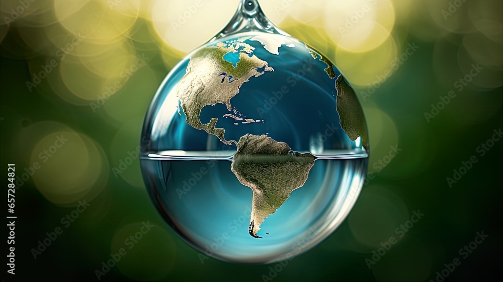 Limited water supply. Global water concerns. Earth encapsulated within ...
