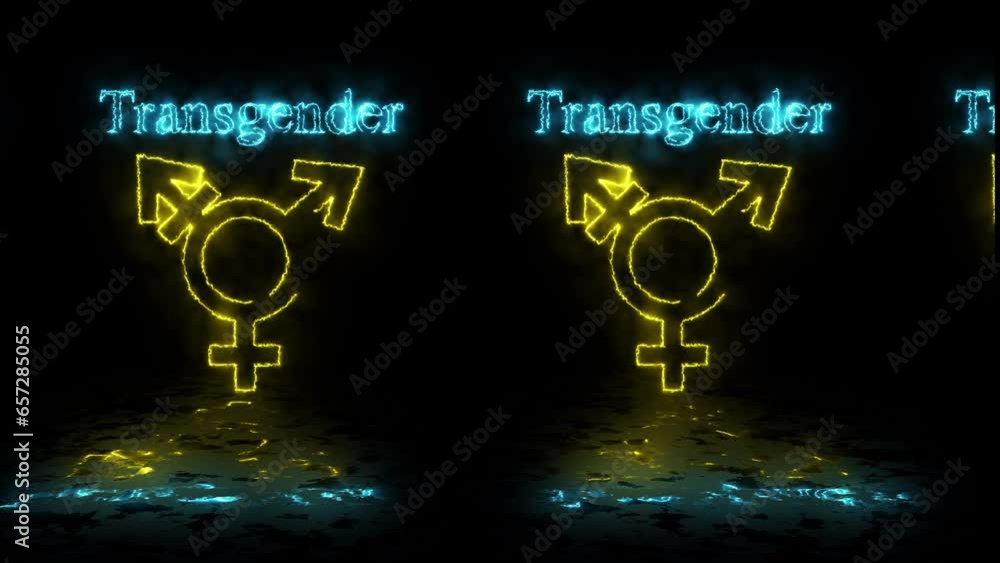 Neon Transgender Sign Animation On Black Background, Transgender Sexual ...