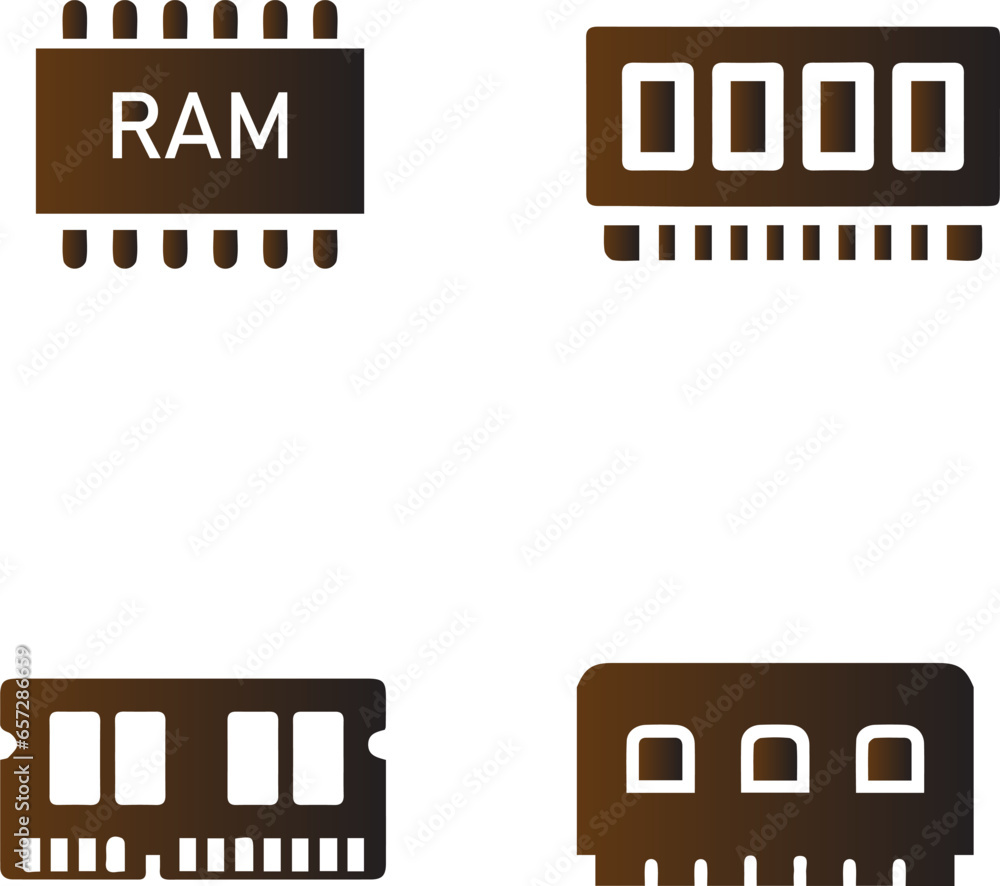 RAM Icons - Graphical representations related to computer RAM (Random ...