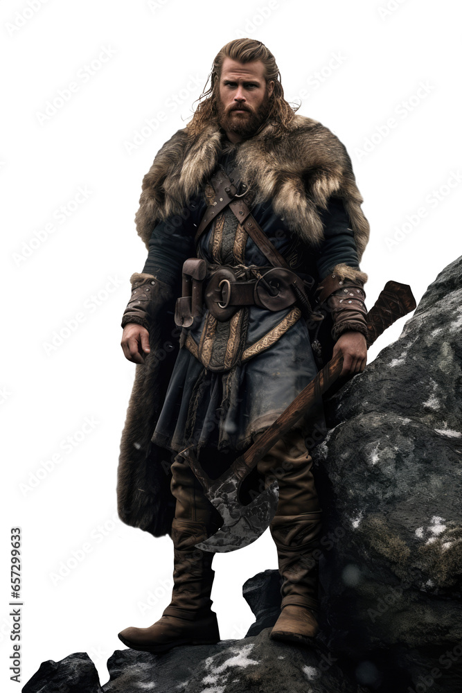 Mighty Viking Battler with Battle Axe - Isolated transparent PNG of a ...