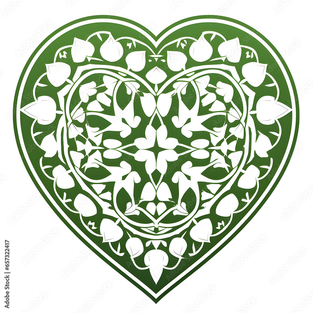 Clipart of Islamic geometric pattern heart, transparent background ...