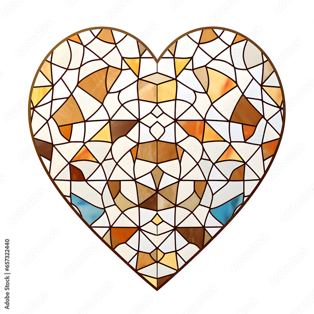 Clipart of Islamic geometric pattern heart, transparent background ...