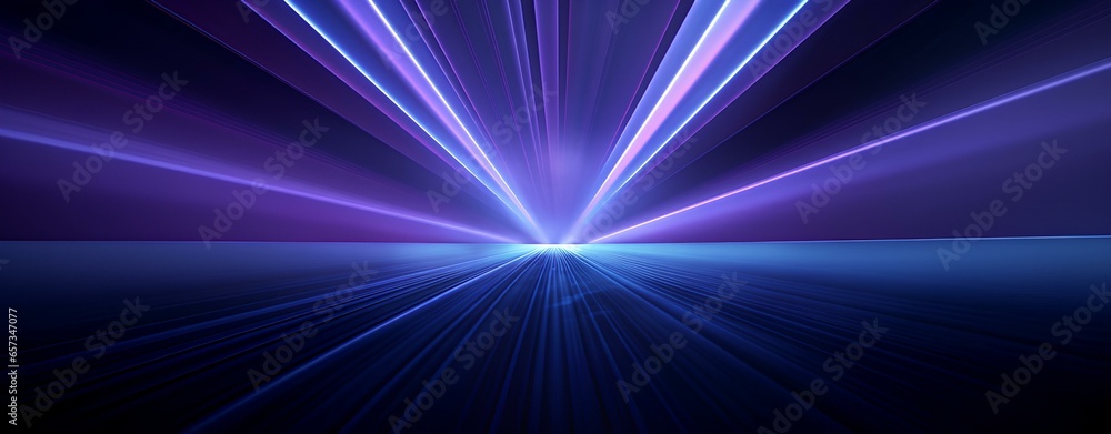 blue and purple laser light rays in an abstract space, in the style of ...