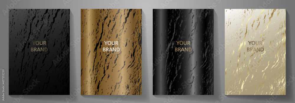 Elegant cover design set. Luxury vector background collection with gold ...