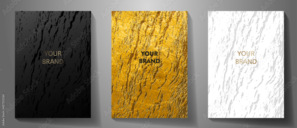 Elegant cover design set. Luxury vector background collection with gold ...