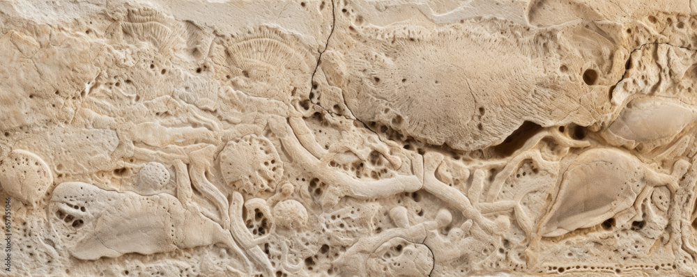 Closeup of limestone with chambered cephalopods The texture of this ...