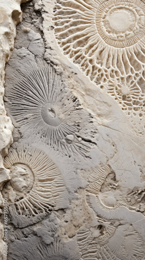 Closeup of limestone with crinoid fossils The texture of this limestone ...
