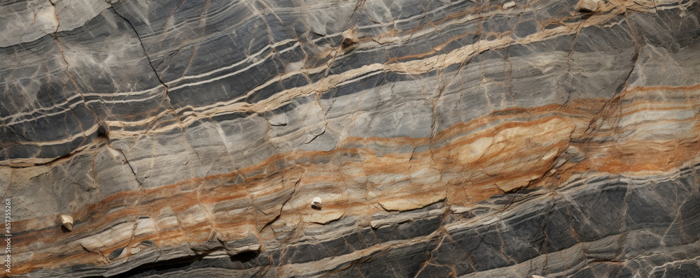 Texture of Layered Gneiss A textured gneiss slab with wavy bands of ...