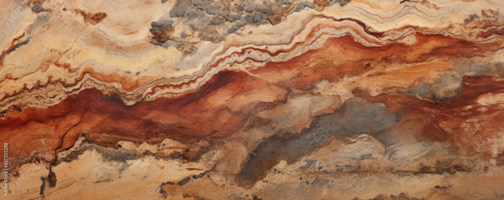 Detailed shot of petrified wood with a distinct fossilized grain ...