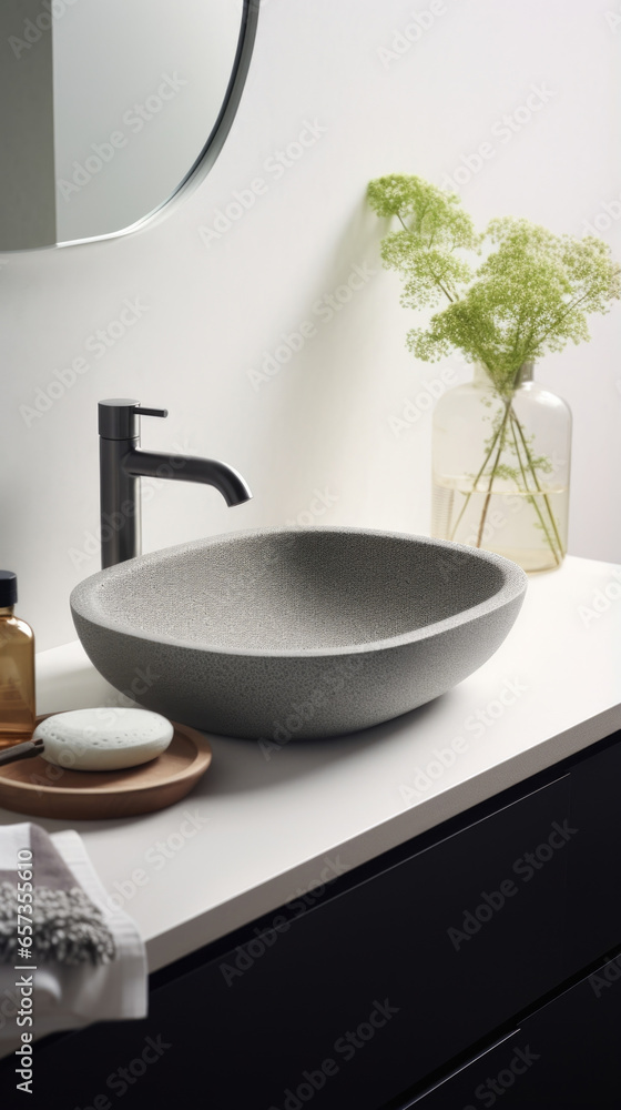 Texture of a vitreous china sink with a matte finish and a finely ...