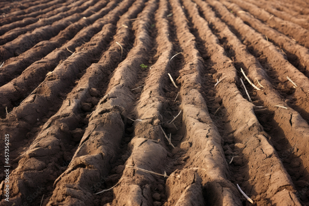 Texture of Deep Furrowed Fields Deeply dug furrows dominate this ...