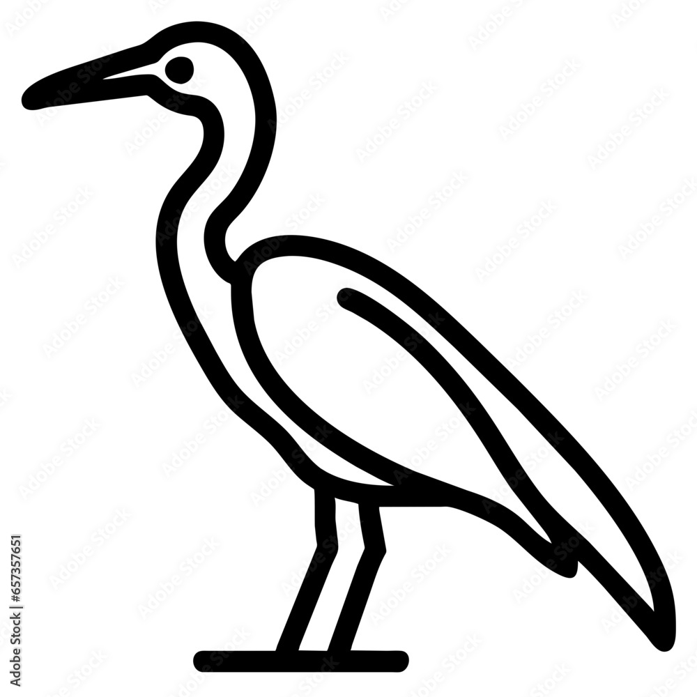 Anhinga Icon. Animal Head Silhouette Icon Anhinga. Flat Sign Graph ...