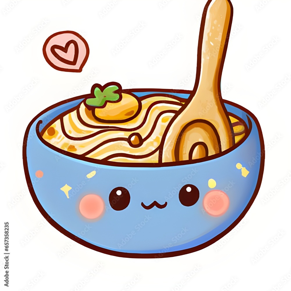Cute Kawaii Ramen Illustration Ramen Bowl Art Ramen Cute Kawaii