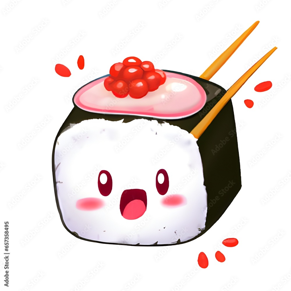 Ilustração do Stock: cute kawaii sushi illustration, sushi art, sushi ...