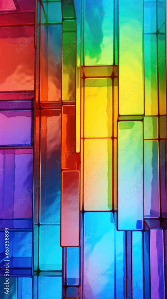 Texture of Mirrored Glass with an iridescent rainbow finish. The glass ...